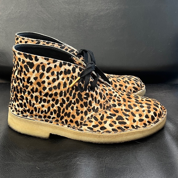 Clarks | Shoes | Clarks Originals Iconic Chukka Ankle Boots Leopard ...